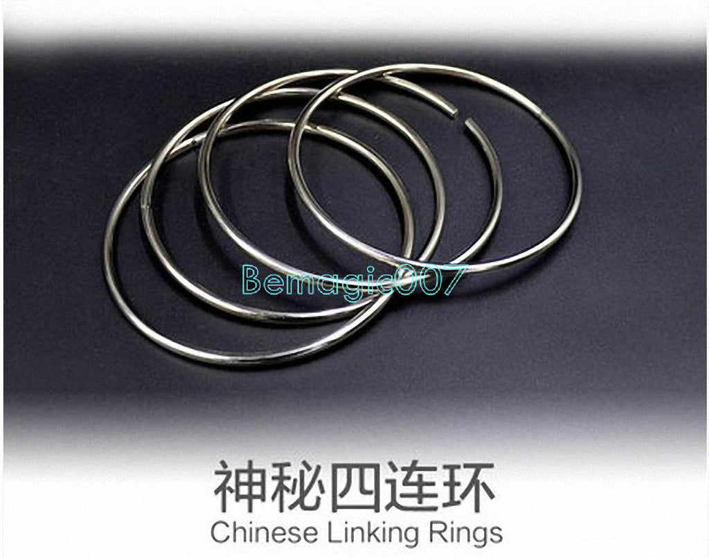 Chinese Linking Rings 4 Rings - 10 cm - (STAINLESS STEEL) -- Stage Mag ...